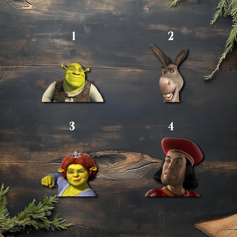 Shrek Donkey Princess Fiona Lord Farquaad Peekapoo Peeker Peeking Car ...