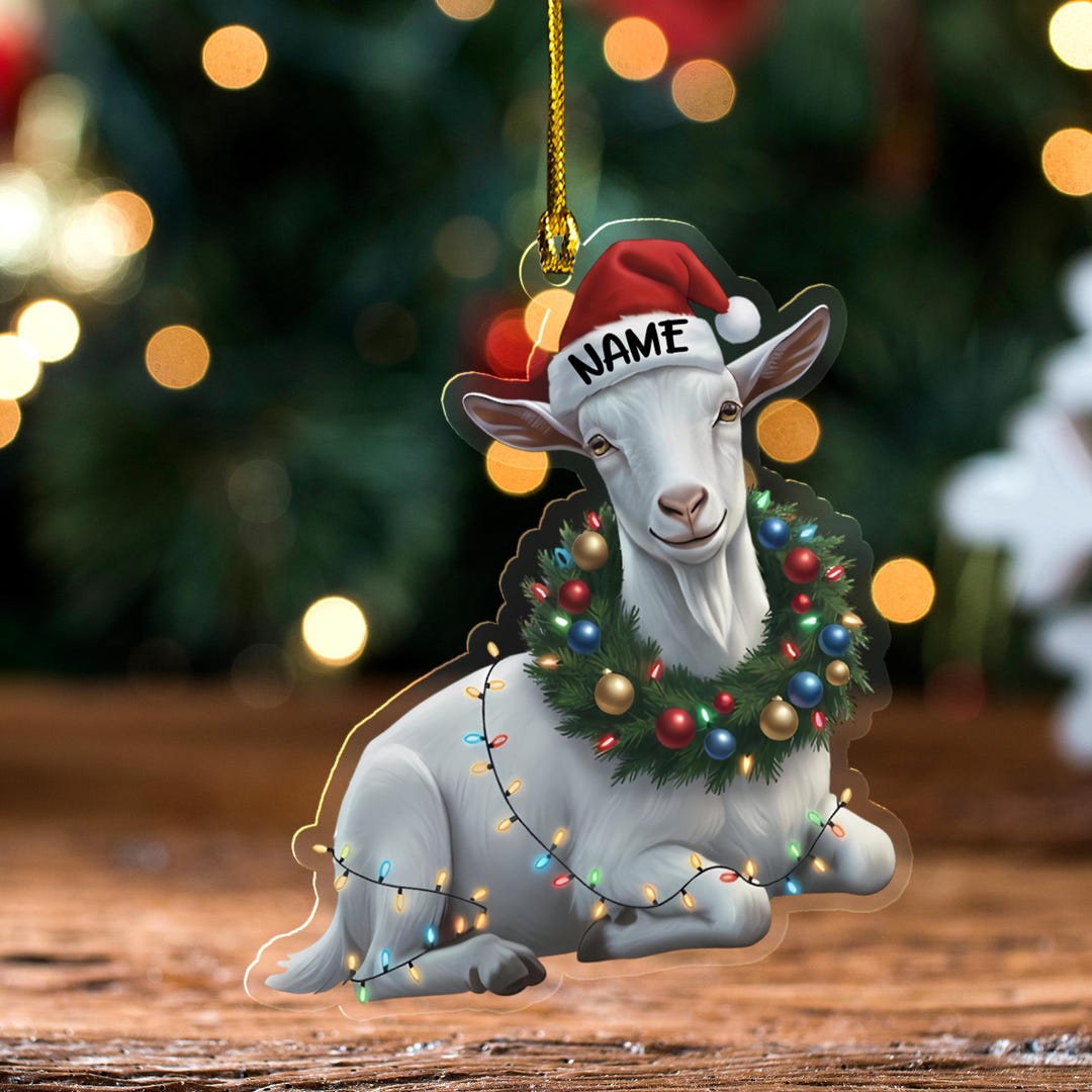 Goat Ornaments With Christmas Light, Goat Christmas Tree Decor, Xmas ...