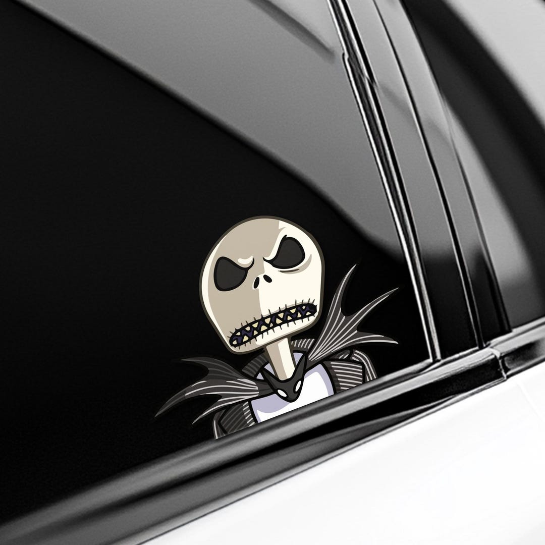 Jack Skellington Peeker Peeking Car Window Decal - Bumper Waterproof ...