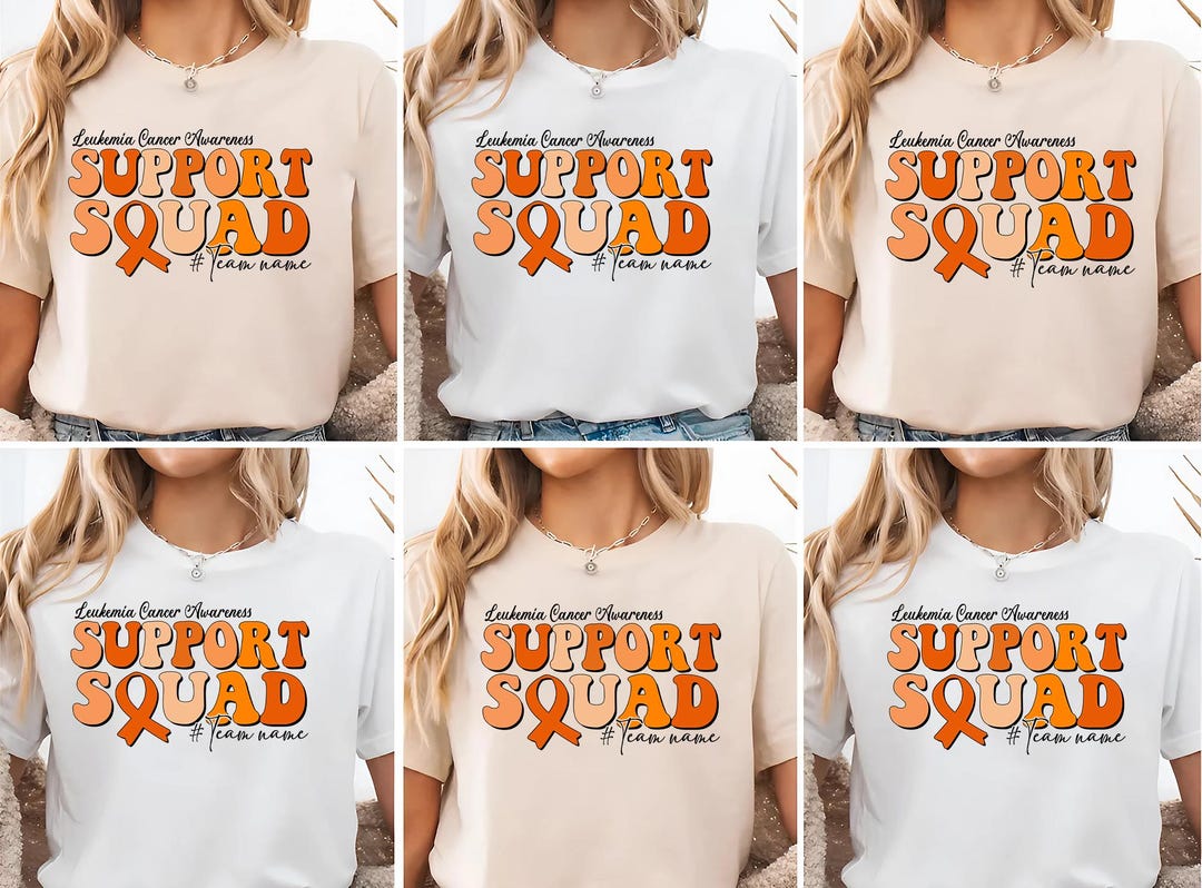Leukemia Support Squad Custom Name Shirt, Leukemia Cancer Awareness T ...