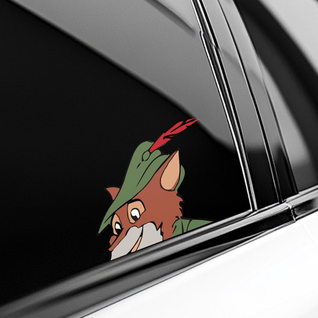 Sneaky Fox Archer Peeker Peeking Car Window Decals - Robin Hood Bumper ...