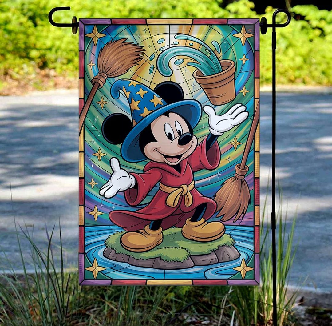 Disney Fantasia Sorcerer Mickey Flag/magical Sorcerer's Apprentice ...
