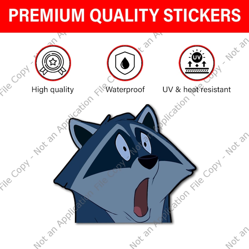 Shocked Raccoon Peeker Peeking Car Window Decal - Bumper Waterproof ...