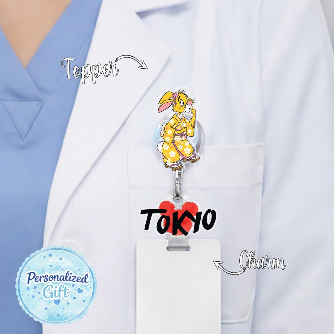 Tokyo Disneyland Winnie the Pooh Badge Reel With Charm, Pooh Piglet ...