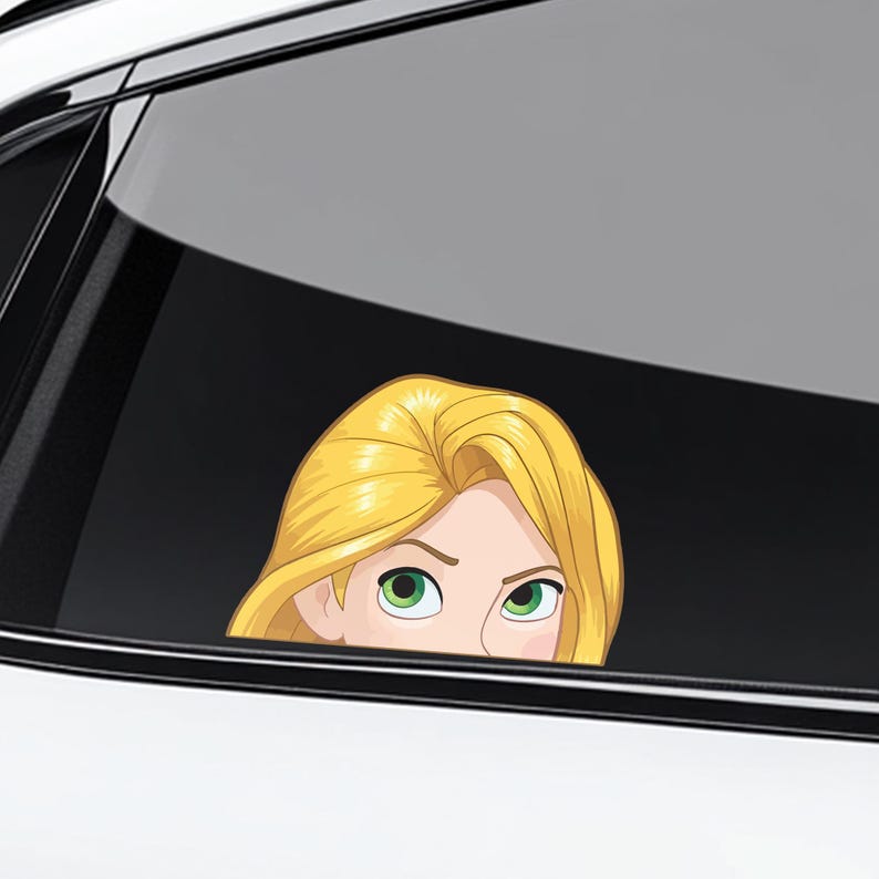 Rapunzel Princess Peeker Peeking Car Window Decals - Bumper Waterproof ...