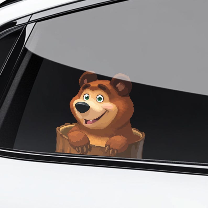 Bear Peekapoo Peeker Peeking Car Window Decals - Funny Bumper ...