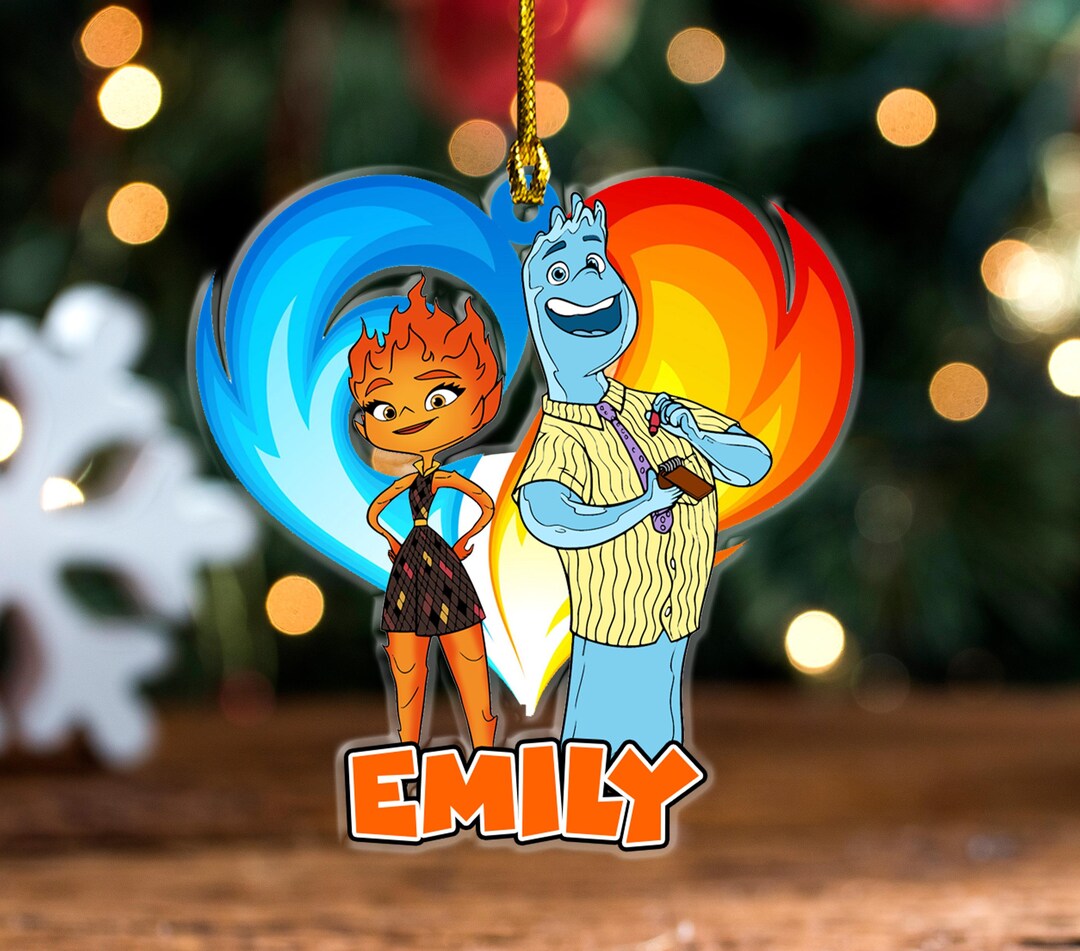Disney Elemental His Fire Her Water Couple Matching Ornament, Elements ...