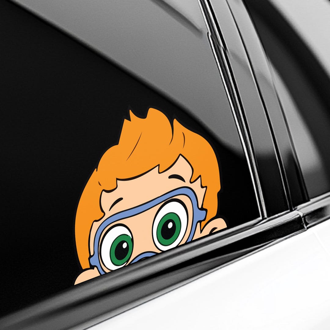 Nonny Peeker Peeking Car Window Decals - Bumper Waterproof Stickers - Bubble Guppies - Pack ...
