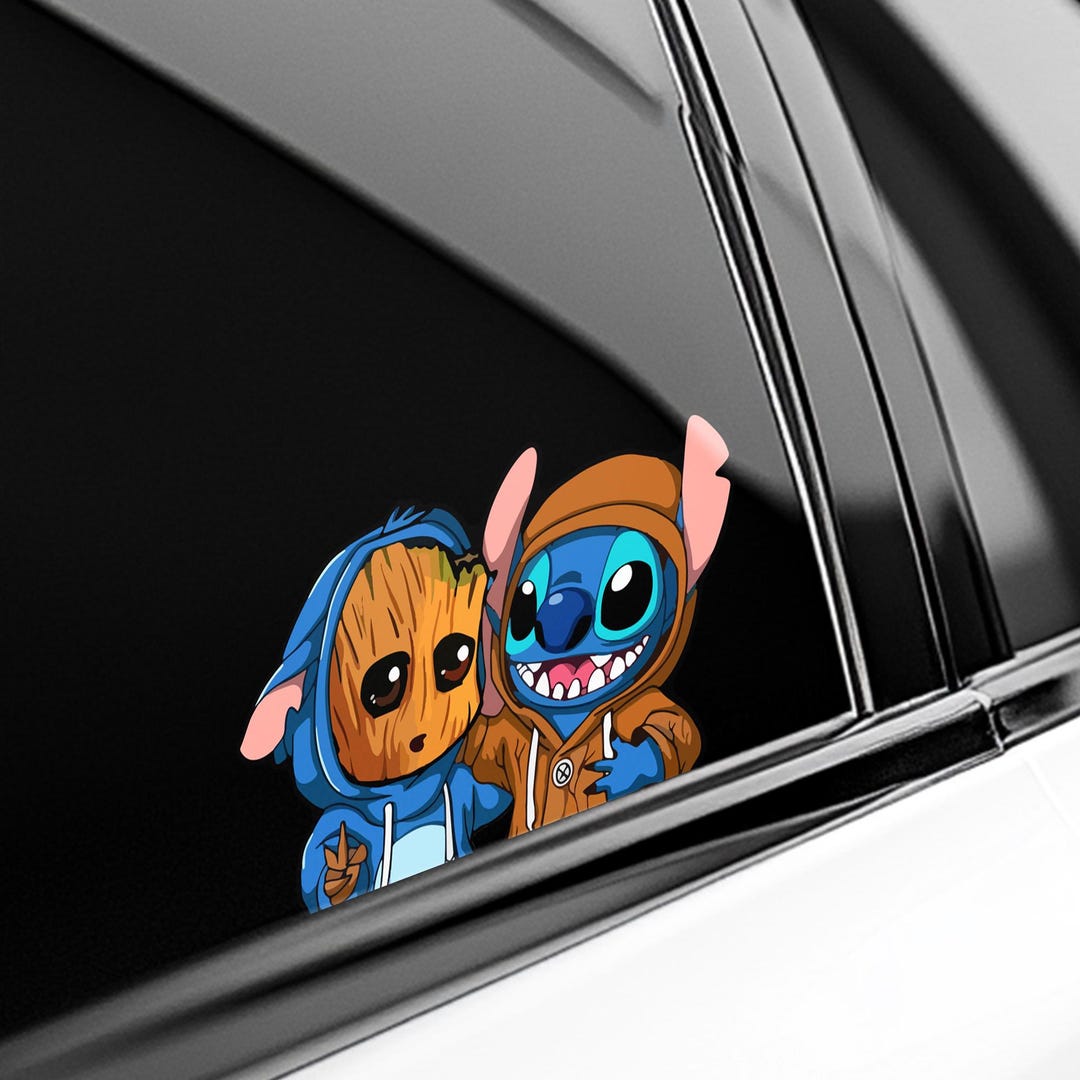 Groot & Stitch Crossover Peekaboo Peeker Peeking Car Window Decal ...