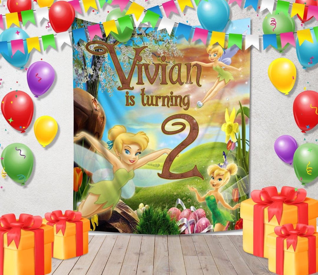 Tinker Bell Birthday Banner, Fairy Party Decoration, Personalized Pixie ...