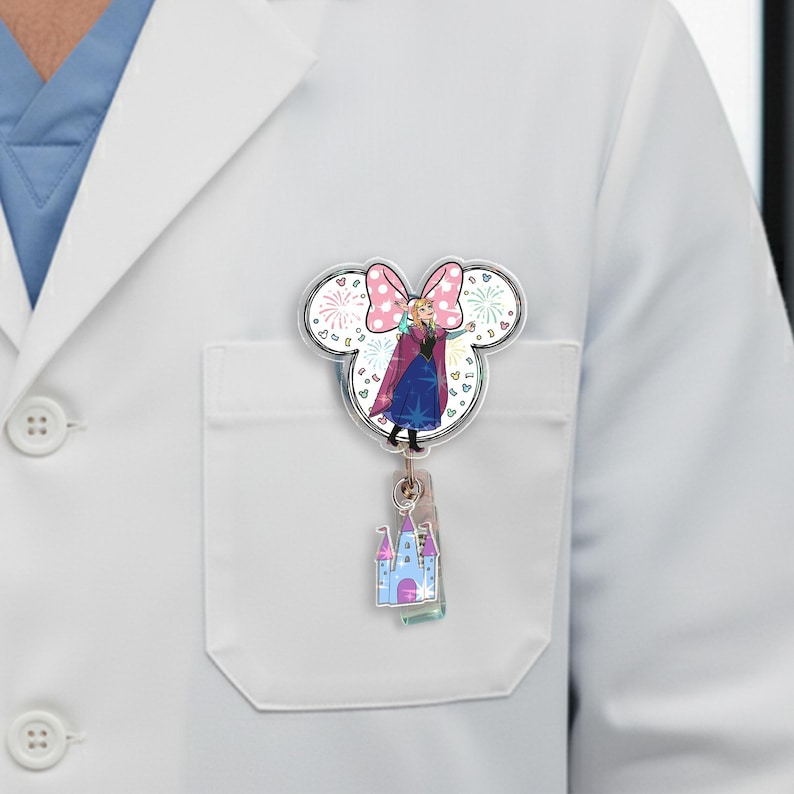 Disney Princess Elsa Anna Badge Reel – Retractable ID Clip With Ariel ...