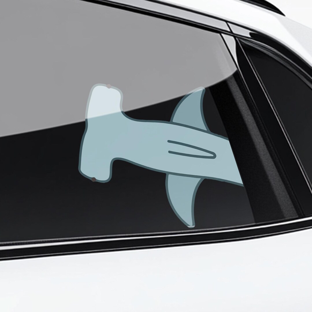 Hammerhead Shark Peeker Peeking Car Window Decal - Bumper Waterproof ...