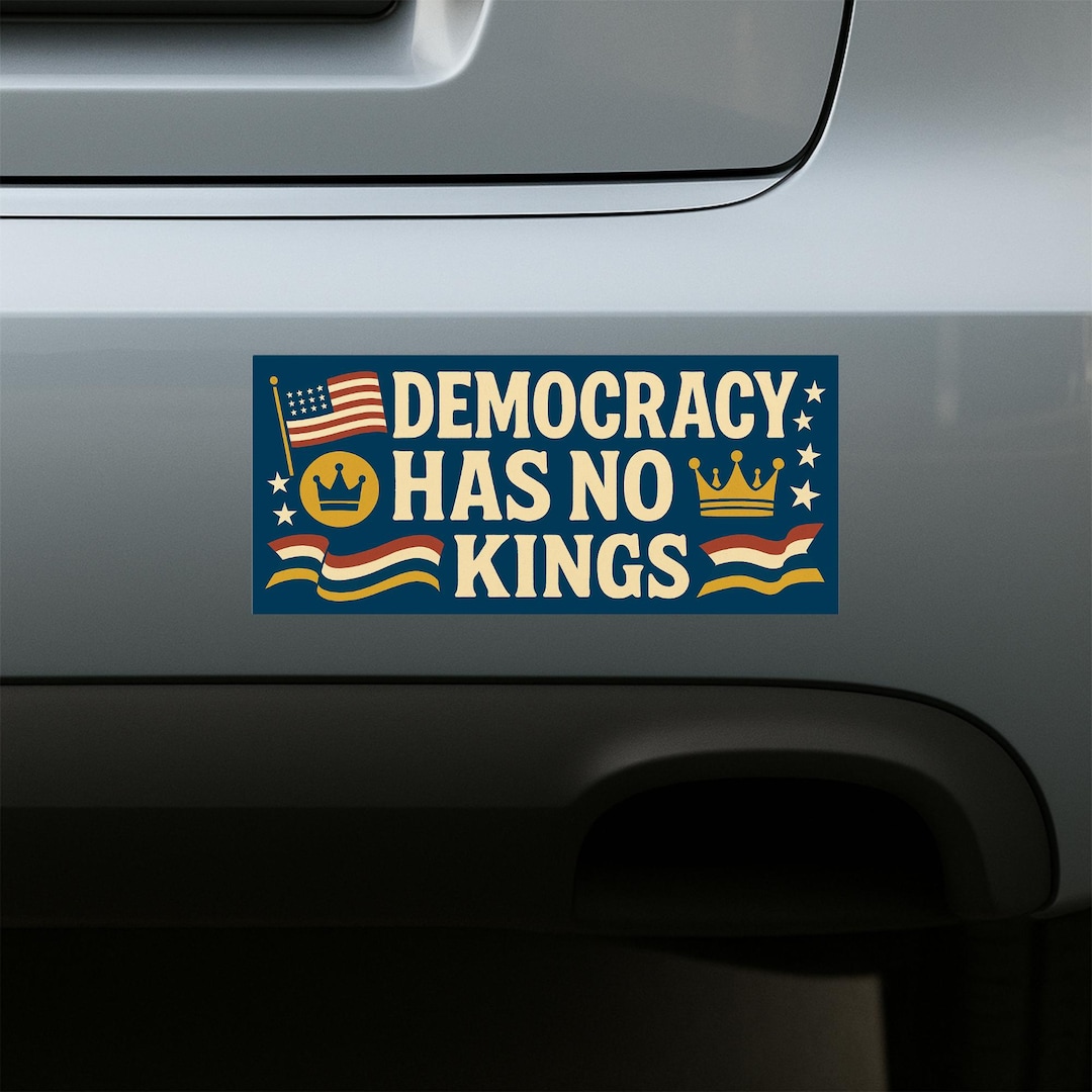 Democracy Has No Kings in America Decal – Anti-trump Patriotic Sticker ...