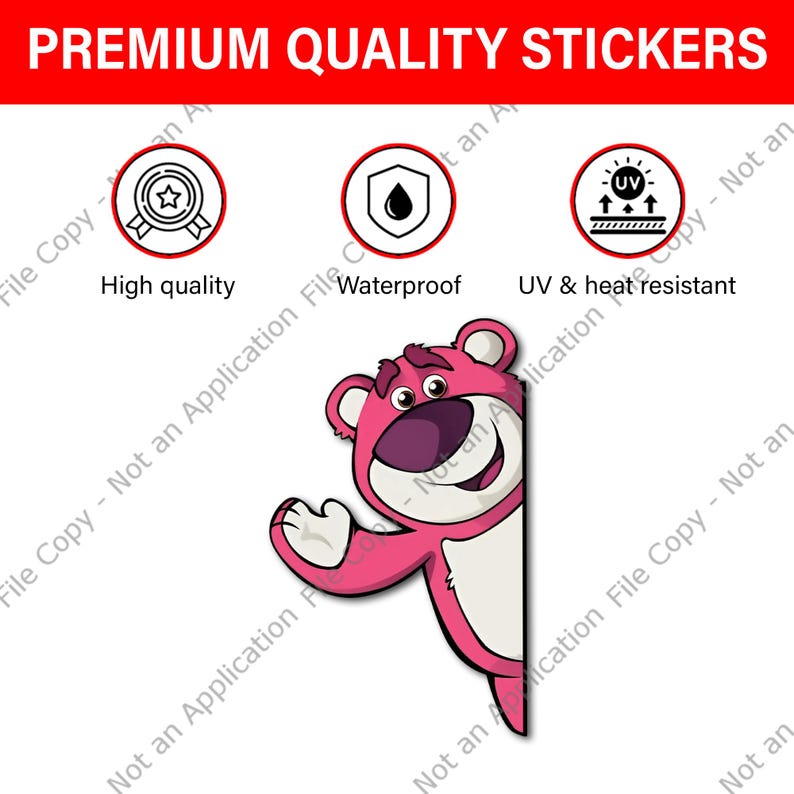 Lotso Bear Peeker Peeking Car Window Decals - Bumper Waterproof Vinyl ...