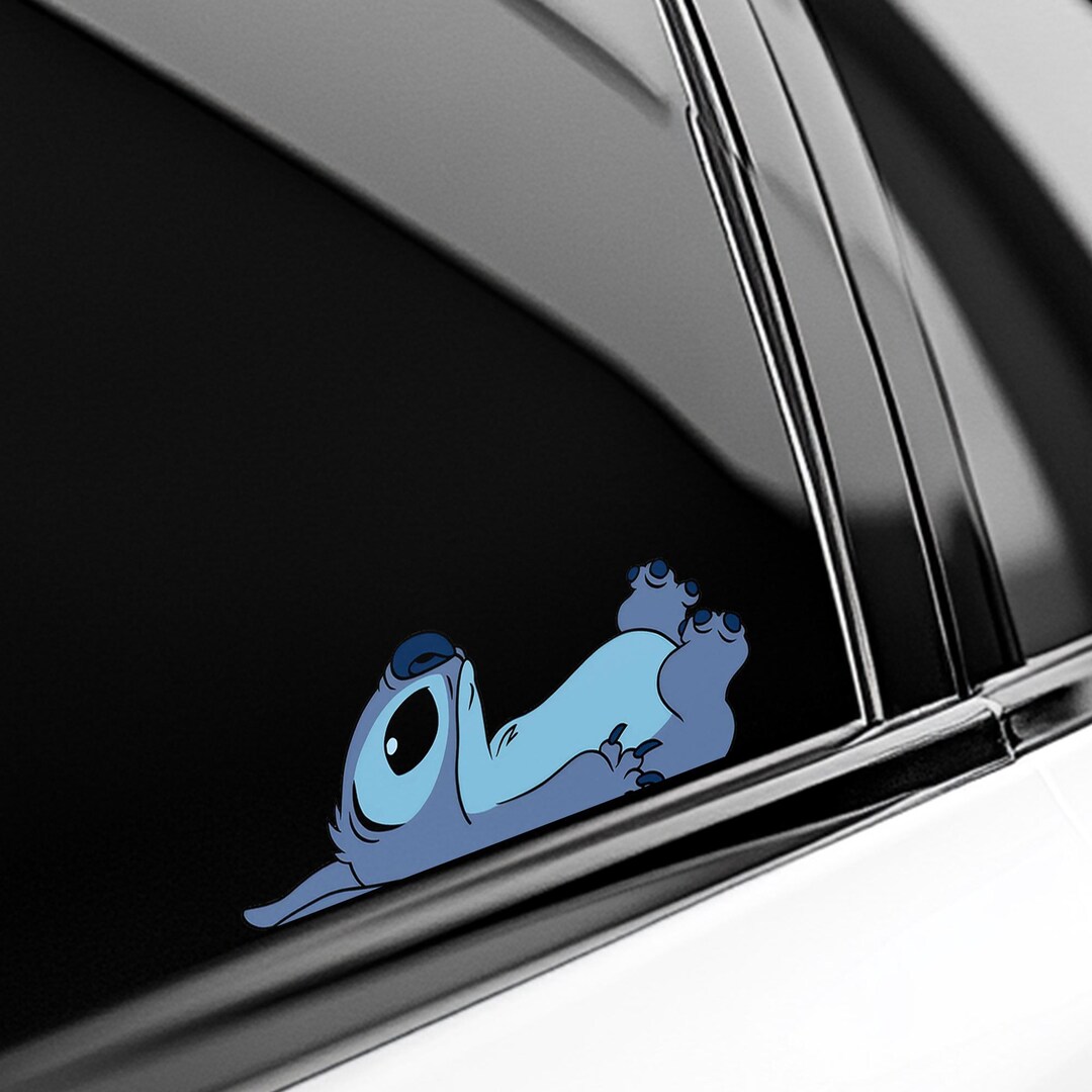 Stitch Laying Down Peekaboo Peeker Peeking Car Window Decals - Bumper ...