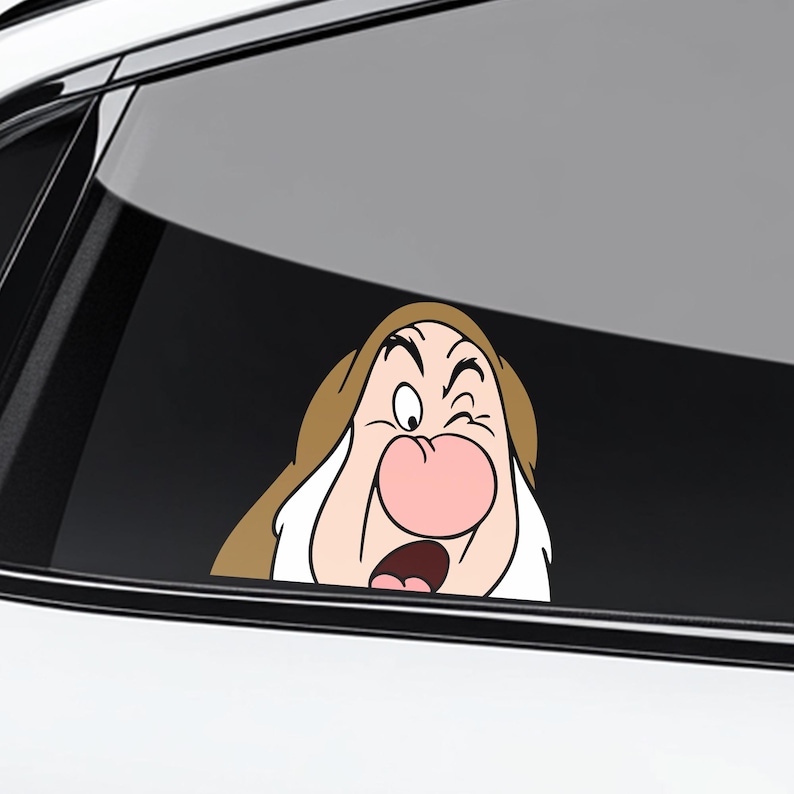 Grumpy Dwarfs Peeker Peeking Car Window Decal - Bumper Waterproof ...