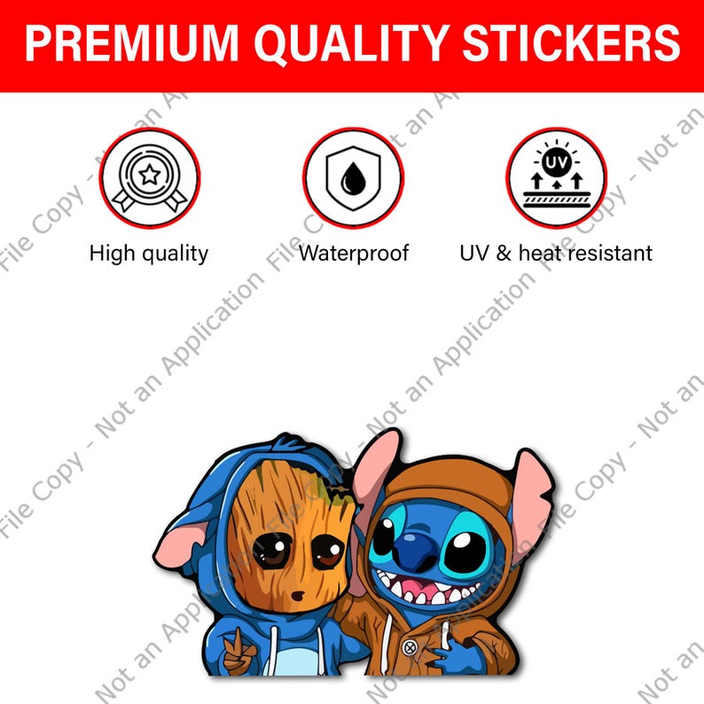 Groot & Stitch Crossover Peekaboo Peeker Peeking Car Window Decal ...