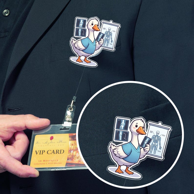 Medical Goose Badge Reel, Funny Nurse Goose Badge Holder, Healthcare ...