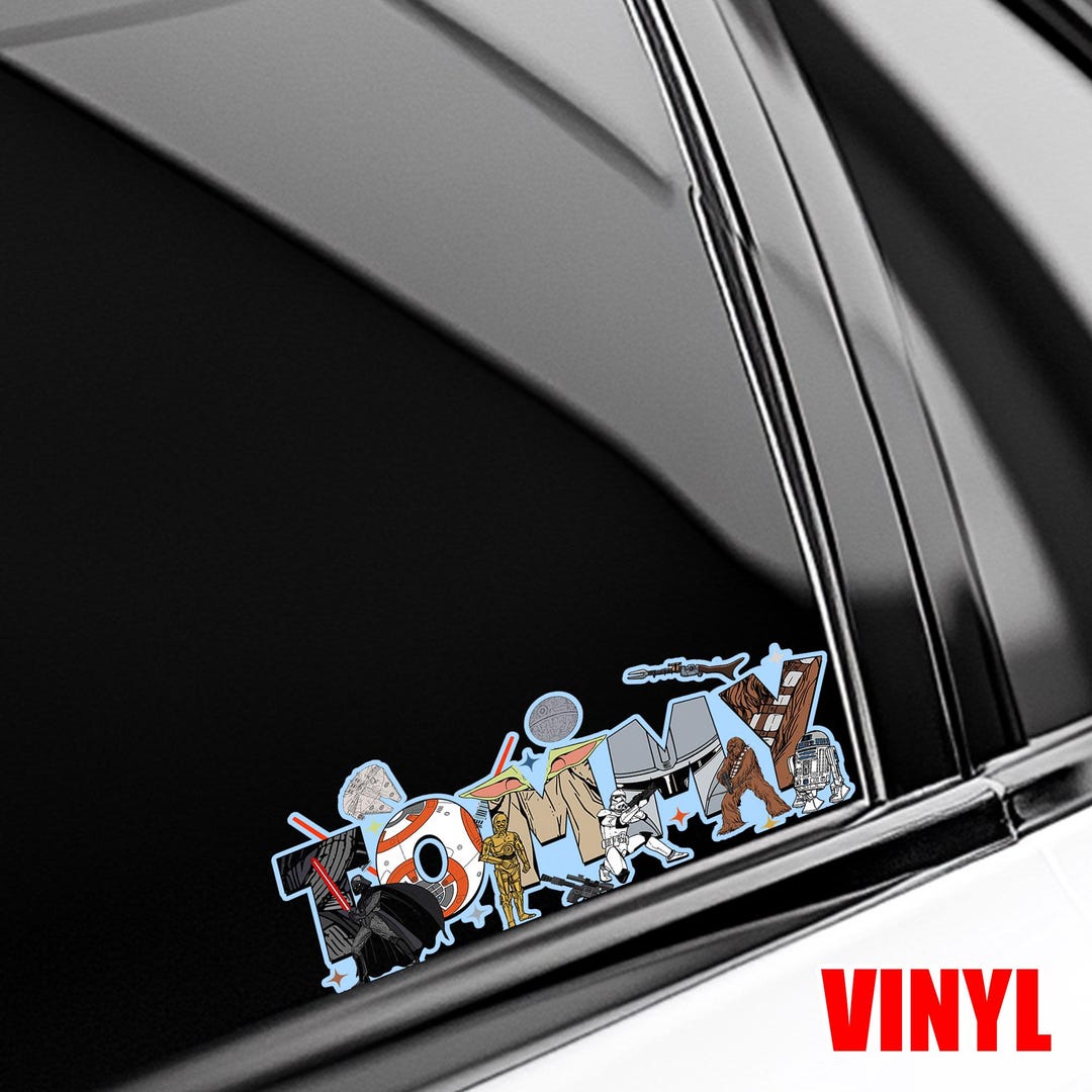 Star Wars Custom Name Peeker Sticker – Personalized Jedi & Sith Peeking ...