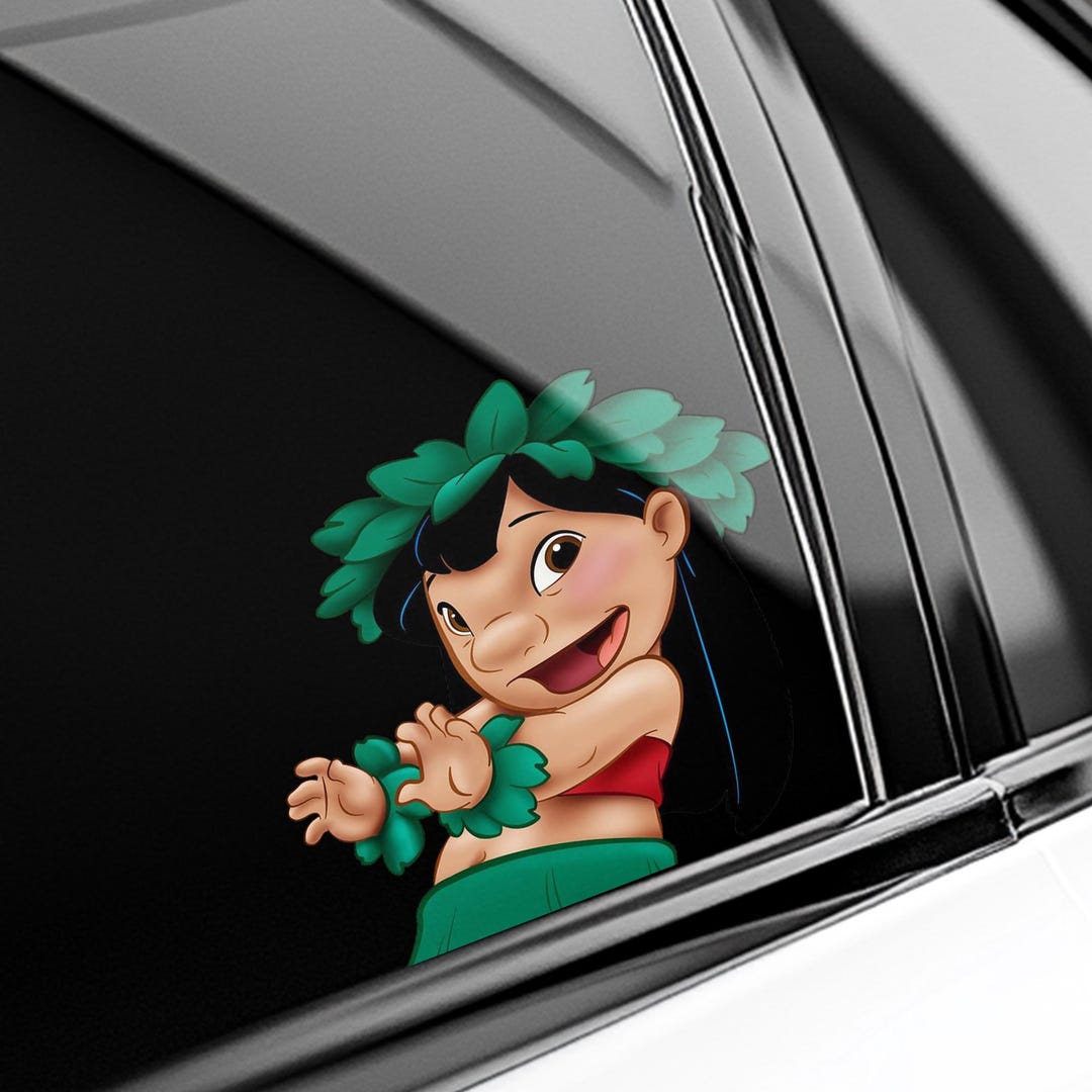 Hawaiian Lilo and Stitch Peeker Peeking Car Window Decals - Bumper ...