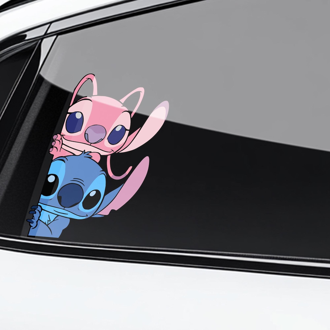 Stitch and Angel Peeker Peeking Car Window Decals - Bumper Waterproof ...