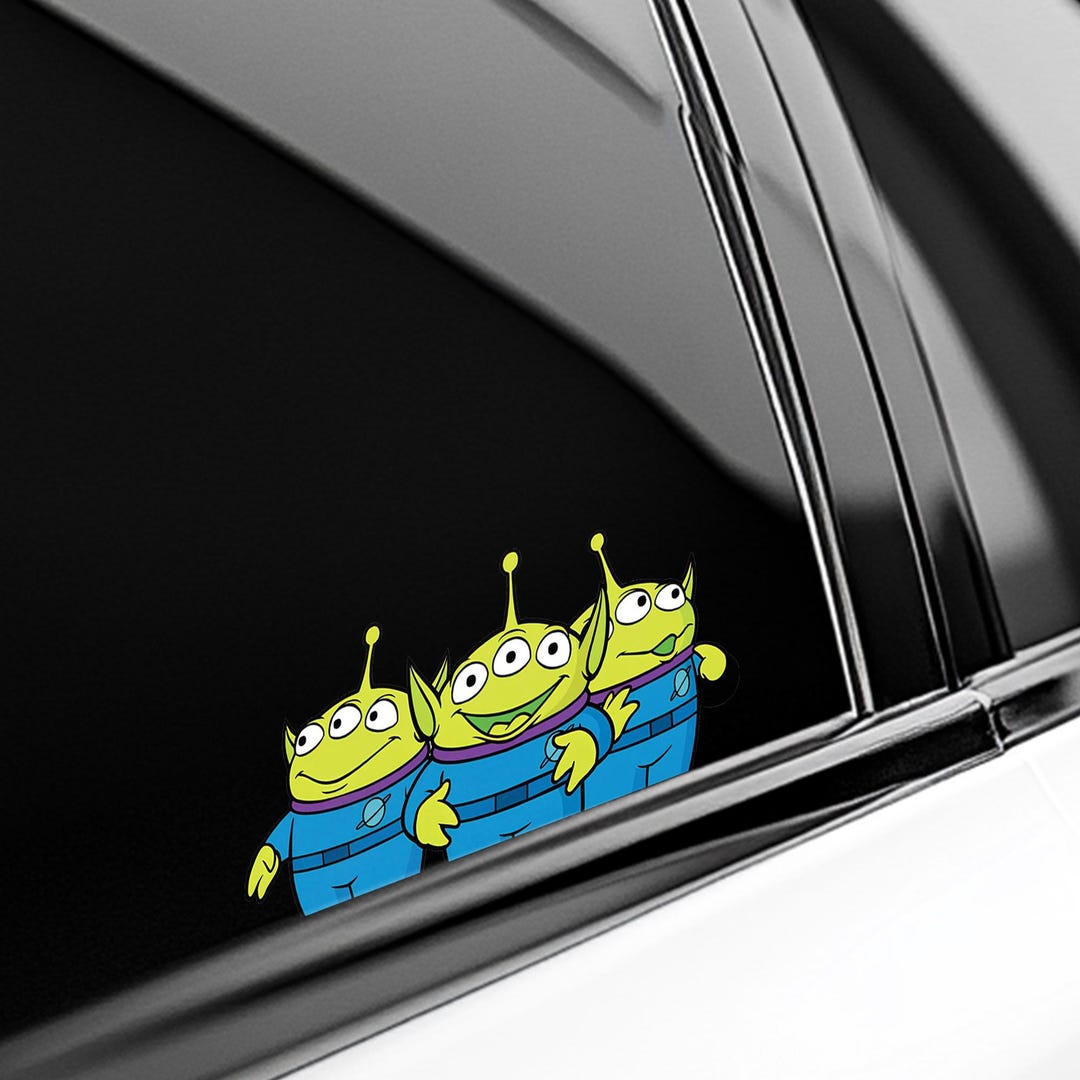 Alien Peekaboo Peeker Peeking Car Window Decals - Bumper Vinyl Stickers ...
