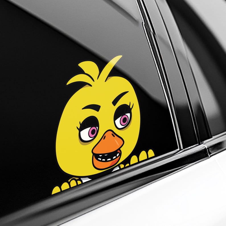 Toy Chica Style Peeker Peeking Car Window Decals - Funny Bear Bumper ...