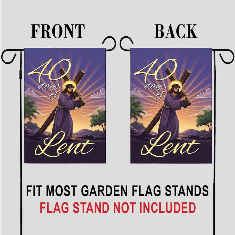 40 Days of Lent Garden Flag, Lent Ash Wednesday Decor, Catholic Lent ...