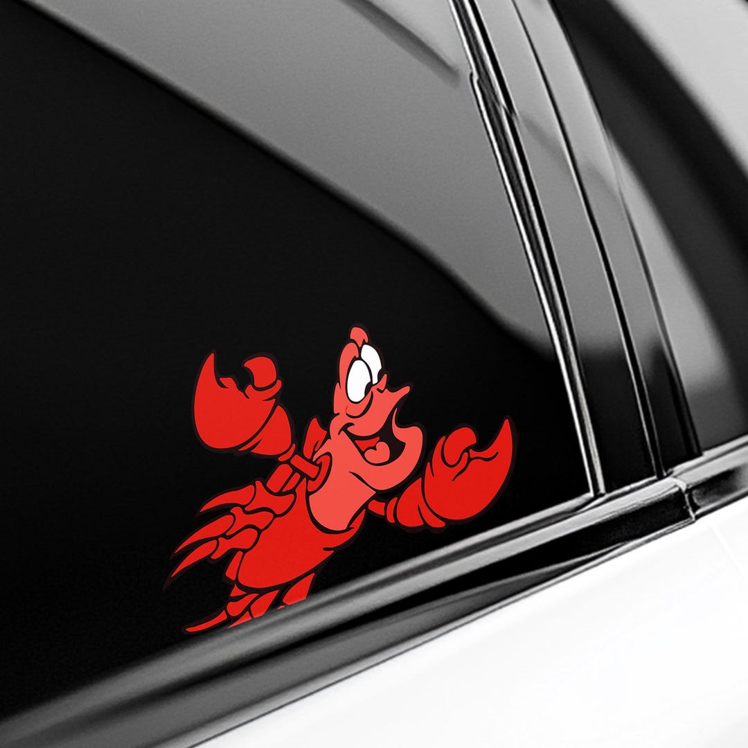 Sebastian Crab Smiling Peeker Peeking Car Window Decals - Bumper ...