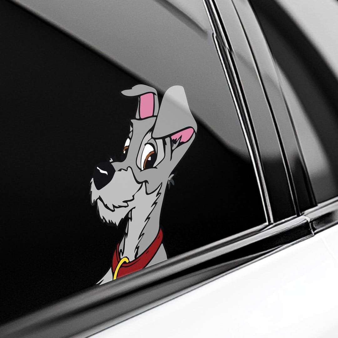 Lady and Tramp Peeker Peeking Car Window Decals - Bumper Waterproof ...