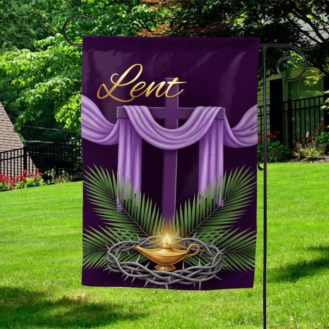 The Season of Lent Christian Flag, Happy Easter Day Flag, He is Risen ...