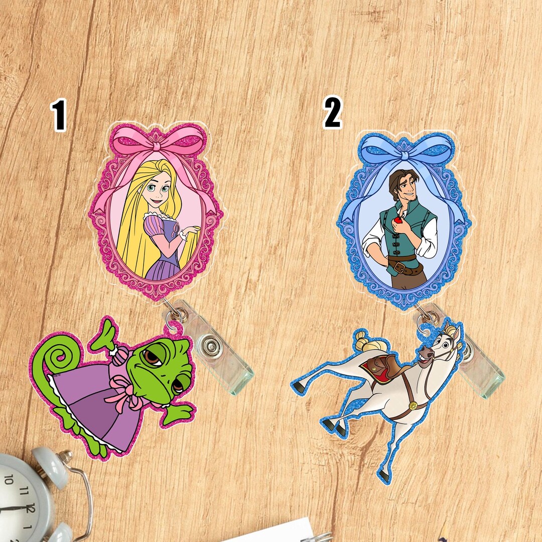 Disney Tangled Rapunzel Floral Badge Reel, Disney Princess Rapunzel ...