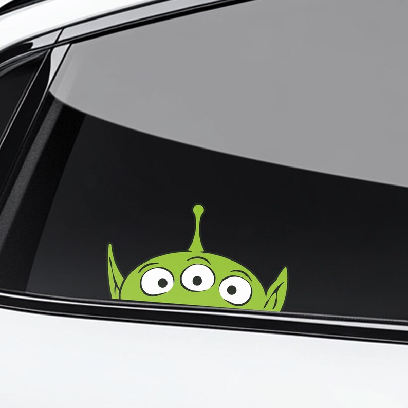 Alien Peekaboo Peeker Peeking Car Window Decals - Bumper Vinyl Stickers ...
