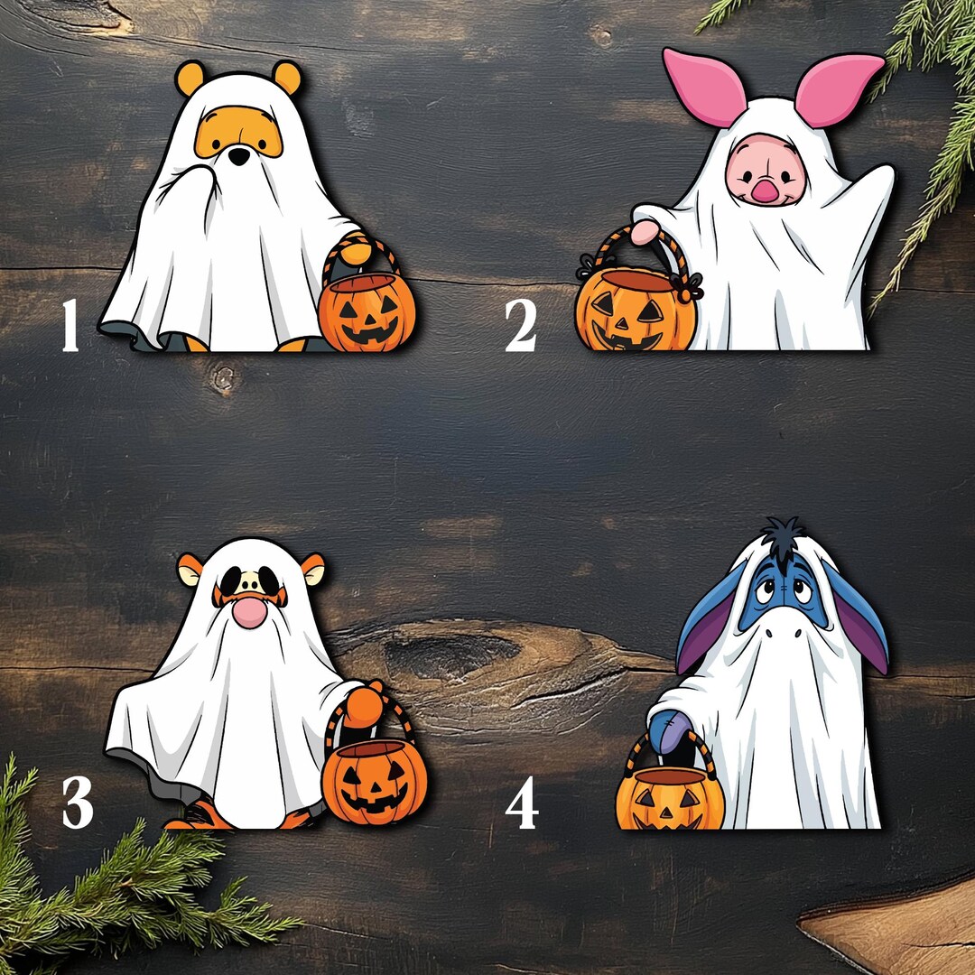 Halloween Winnie the Pooh Ghost Peeker Peeking Car Window Decals ...