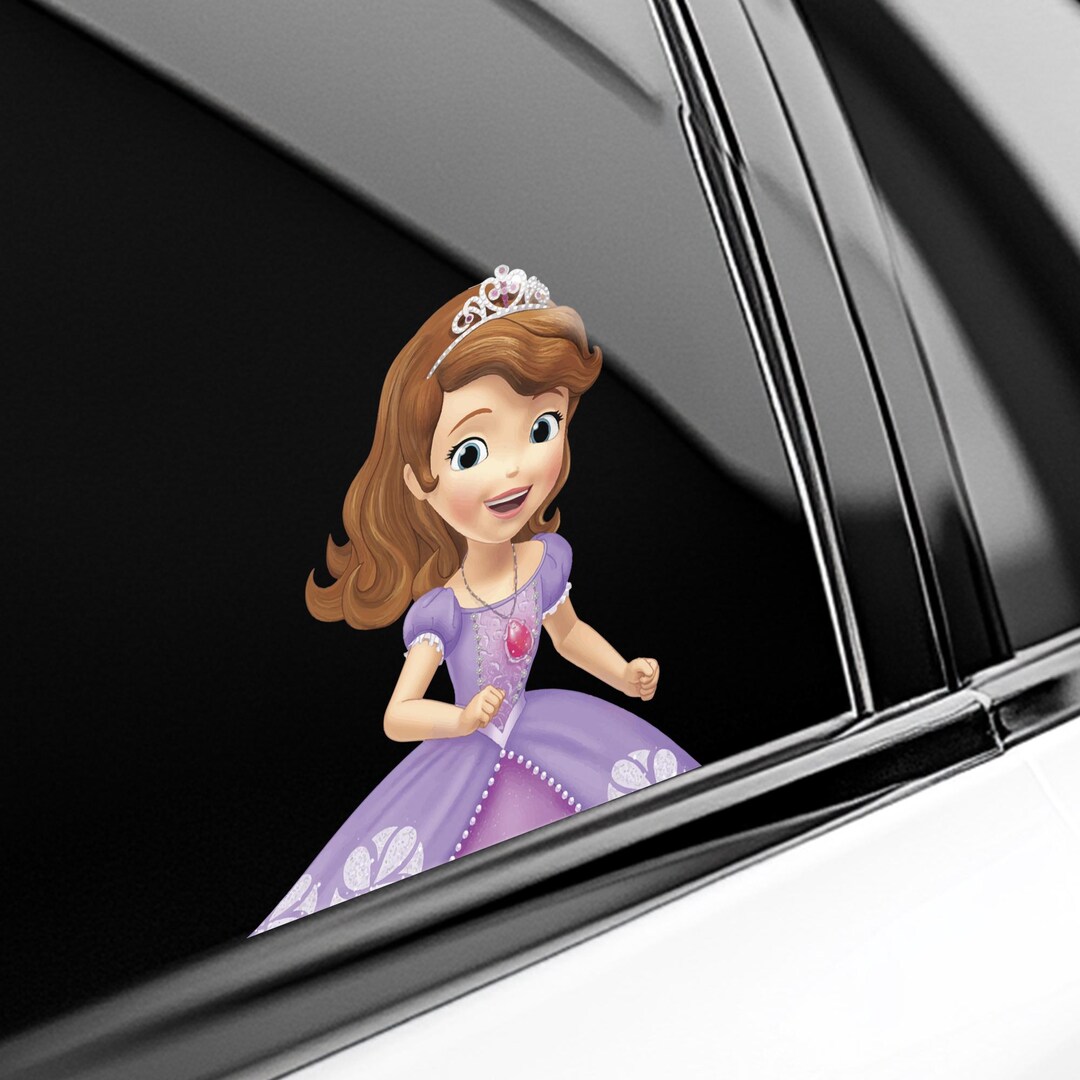 Funny Sofia Princess Peeker Peeking Car Window Decals - Bumper ...