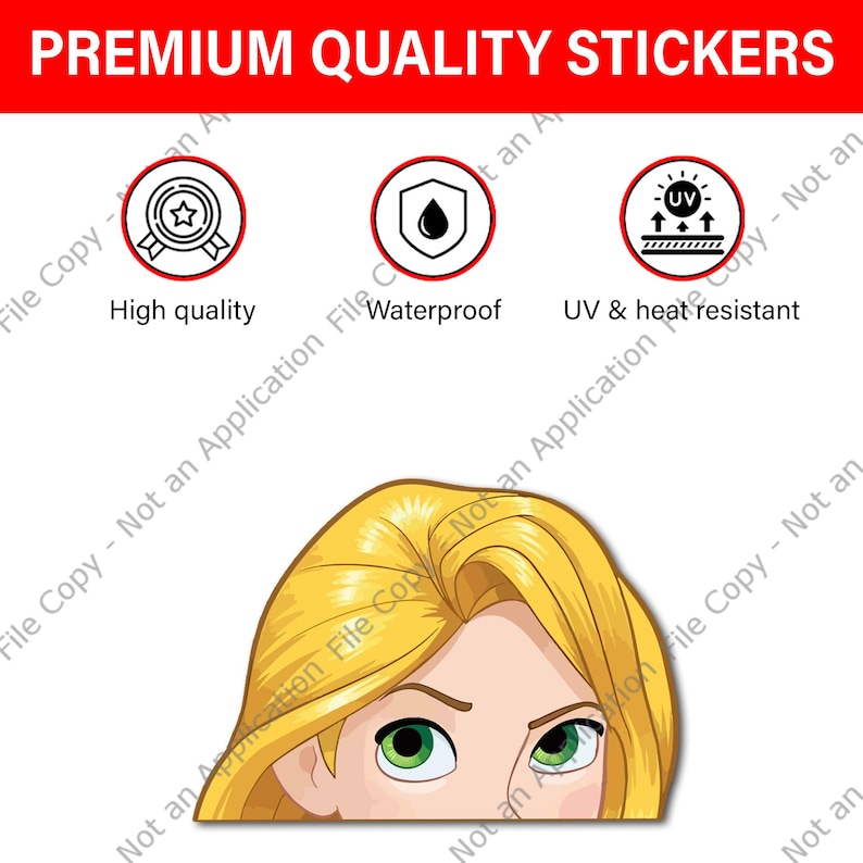 Rapunzel Princess Peeker Peeking Car Window Decals - Bumper Waterproof ...