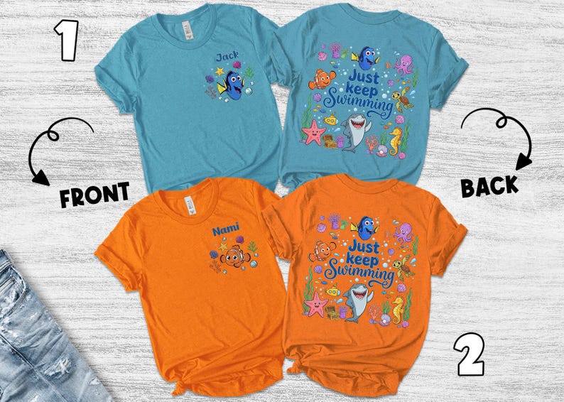 Custom Name Pixar Finding Nemo Characters Shirts, Finding Nemo Shirt ...