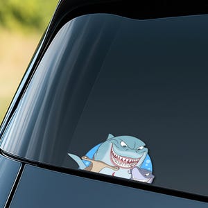 Shark Trio Peeker Peeking Car Window Decals - Bruce, Anchor & Chum ...