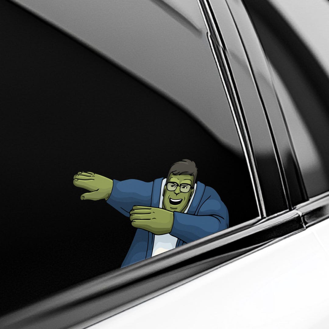Funny Hulk Dab Peeker Peeking Car Window Decals - Hulk Dabbing Bumper ...