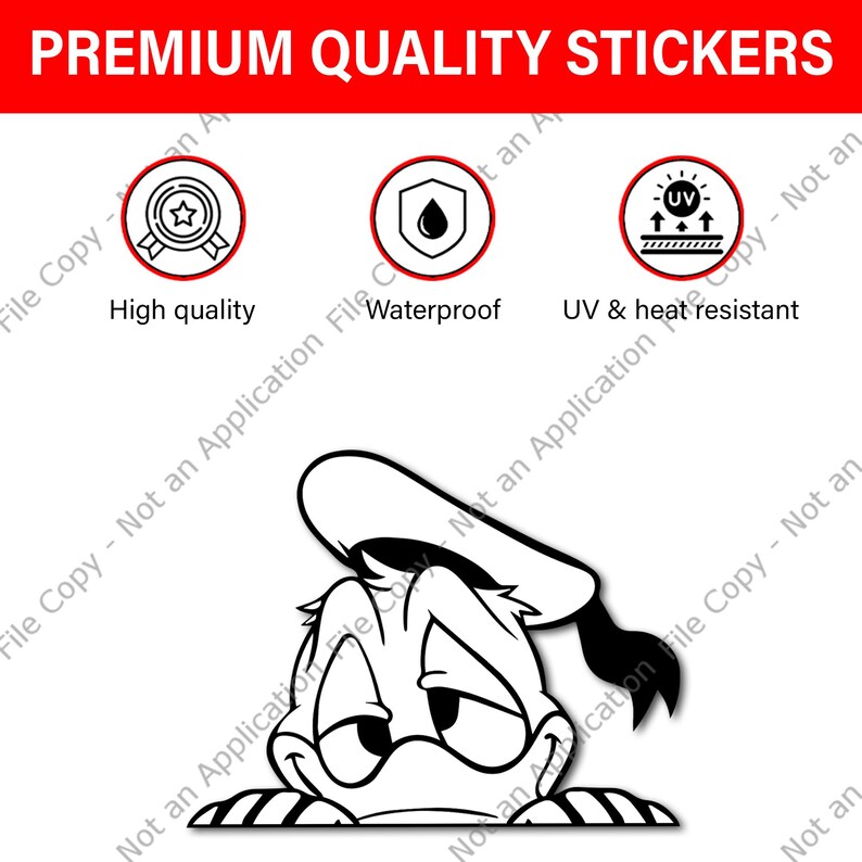 Donald Duck Peeking Car Window Decal - Bumper Waterproof Vinyl Sticker ...