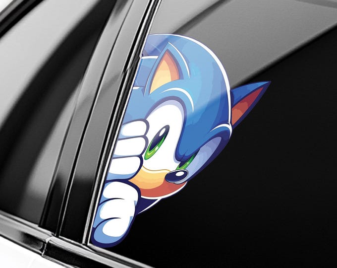 Sonic Peeker Peeking Car Window Decals - Bumper Waterproof Stickers ...