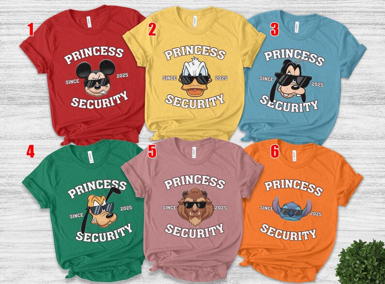 Disney Princess Security Shirt, Mickey & the Beast, Disney Dad Tee ...