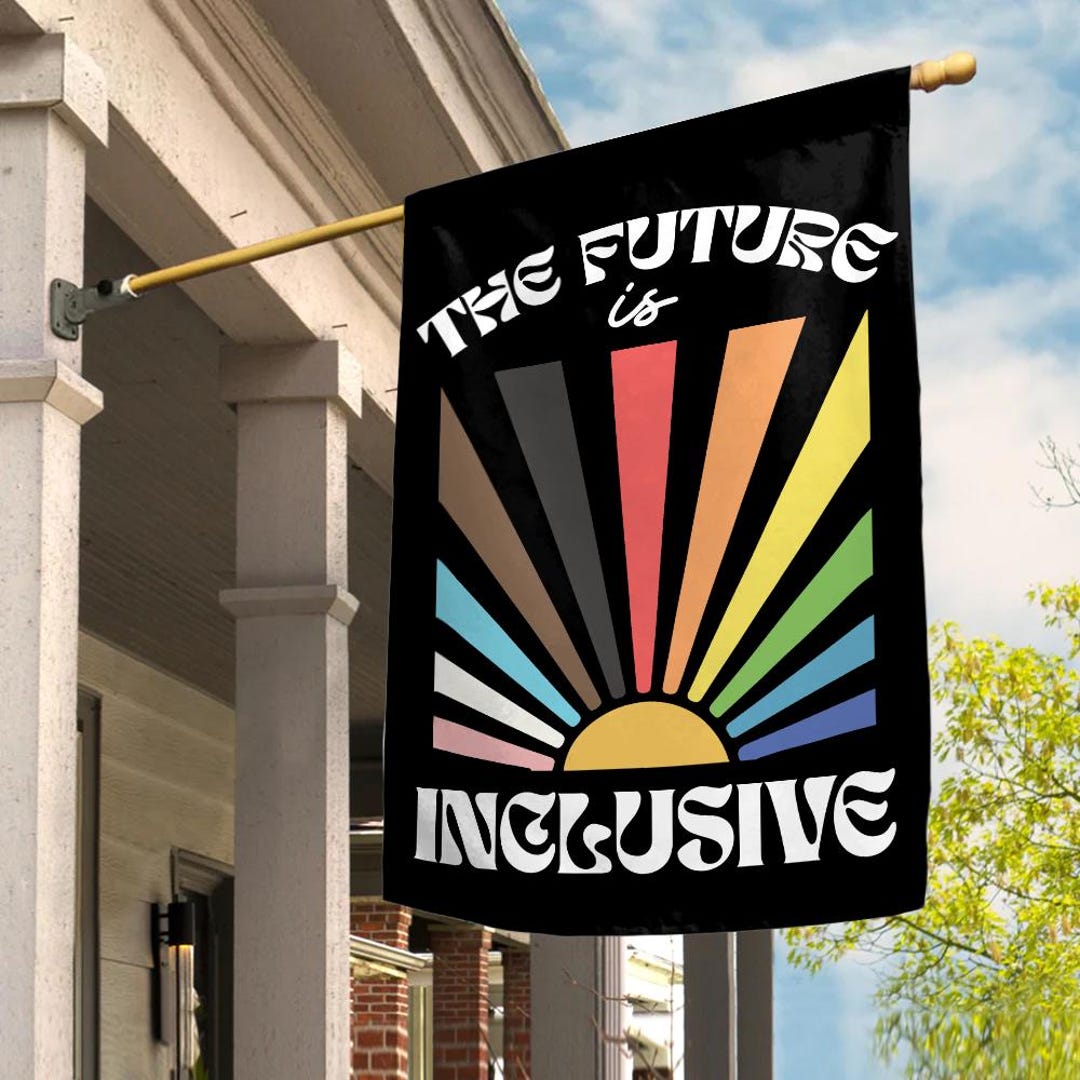 The Future is Inclusive Garden Flag, Rainbow Pride Flag, Trans Rights ...