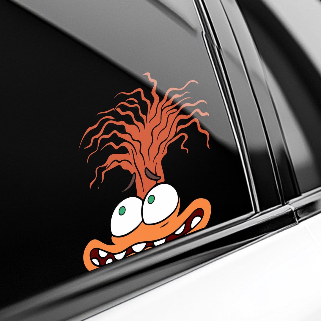 Anxiety Peeker Peeking Car Window Decals - Funny Bumper Waterproof Stickers - Inside Out - Pack ...