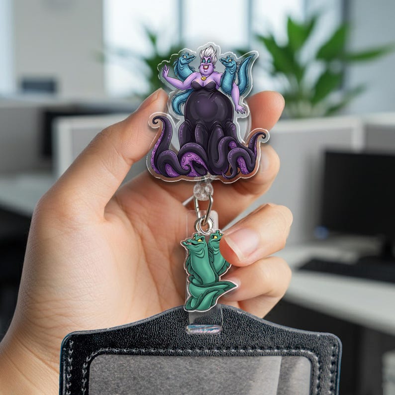 Ursula Badge Reel, Disney Villain Retractable ID Holder, Sea Witch Name ...