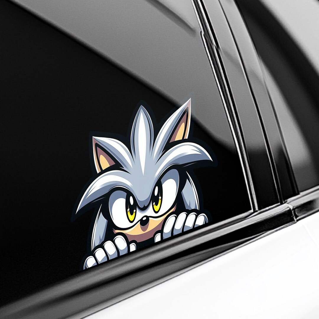 Silver Peekaboo Peeker Peeking Car Window Decals - Bumper Waterproof ...