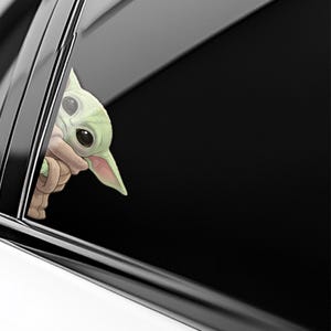 Yoda Grogu and Groot Peeker Peeking Car Window Decals - Star Wars ...