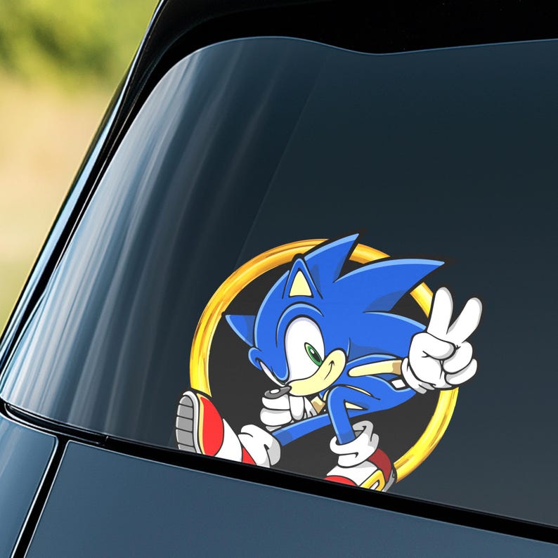 Fast Speed Sonic Peekaboo Peeker Peeking Car Window Decals - Bumper ...