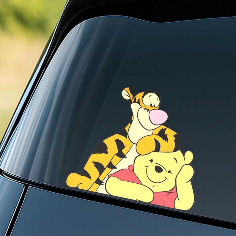 Tigger and Pooh Peeker Peeking Car Window Decal - Bumper Waterproof ...