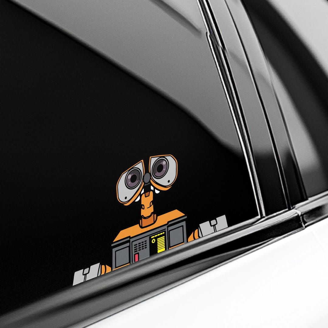 Wall-e Pixar Peeker Sticker – Funny Chicken Peeking Car Window Decal ...